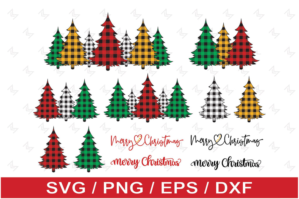 Tree Svg bundle, Buffalo Plaid Tree Svg, Buffalo Plaid Truck Svg, Png ...