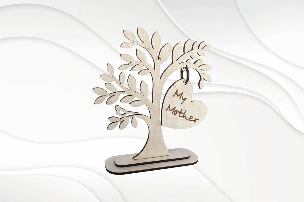 Tree with heart, table decor, ready laser cutting design. - So Fontsy
