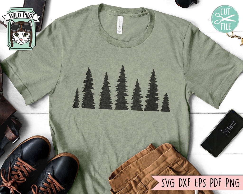 Trees SVG File, Forest Trees SVG, Row of Trees SVG, Trees Cut File ...