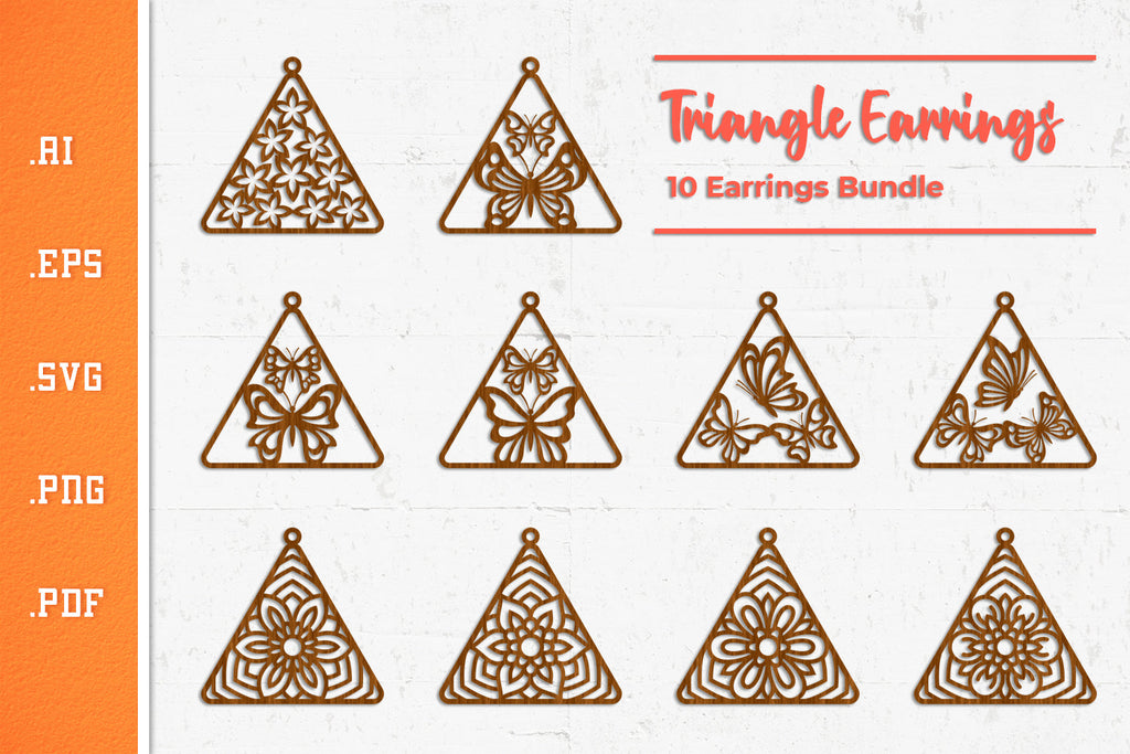 Triangle Earrings - Cut Files SVG - So Fontsy