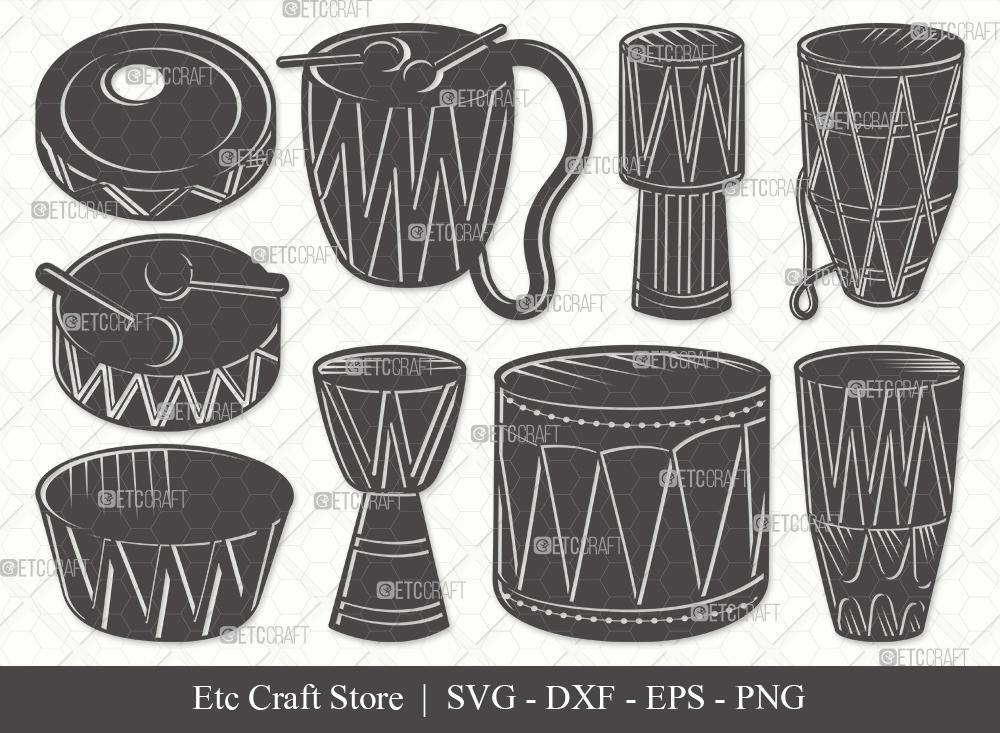 Tribal Drum Silhouette SVG Cut File | Drum Svg | Tabla Svg ...