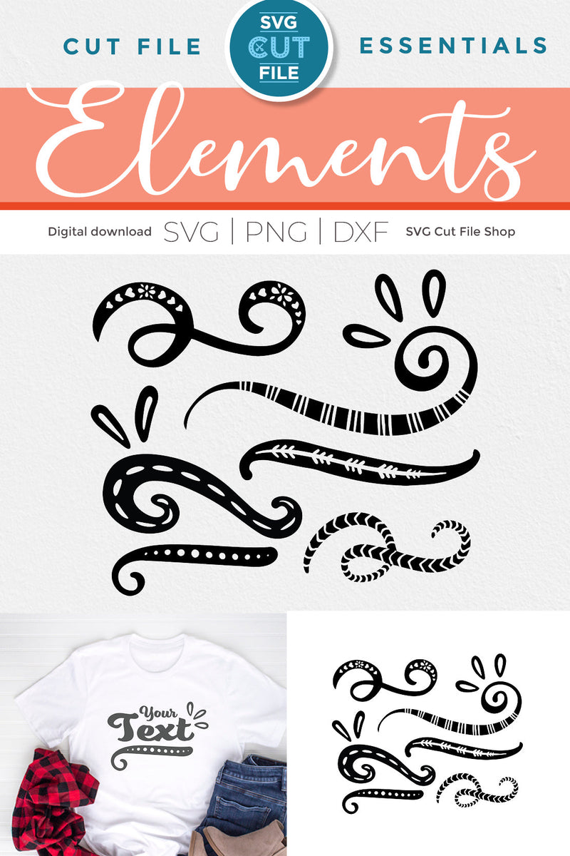 Tribal Squiggle and Swirl svg bundle - So Fontsy