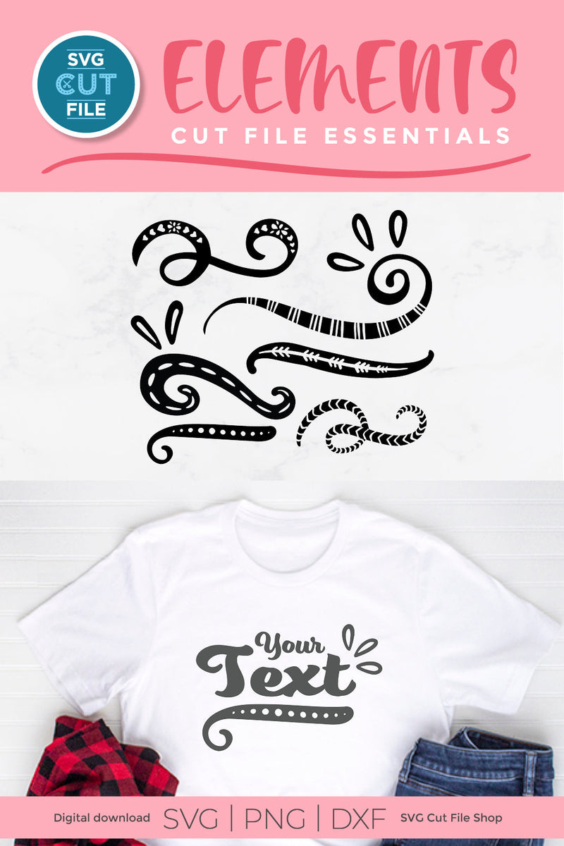 Tribal Squiggle and Swirl svg bundle - So Fontsy