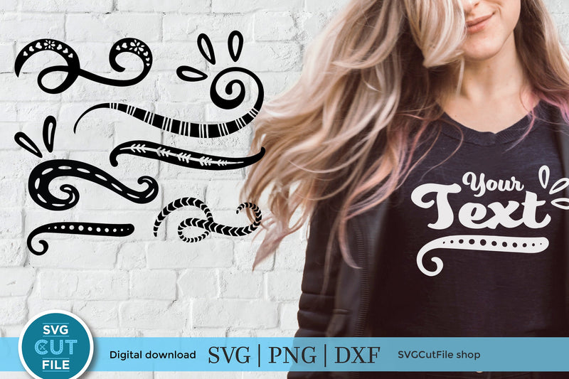 Tribal Squiggle and Swirl svg bundle - So Fontsy