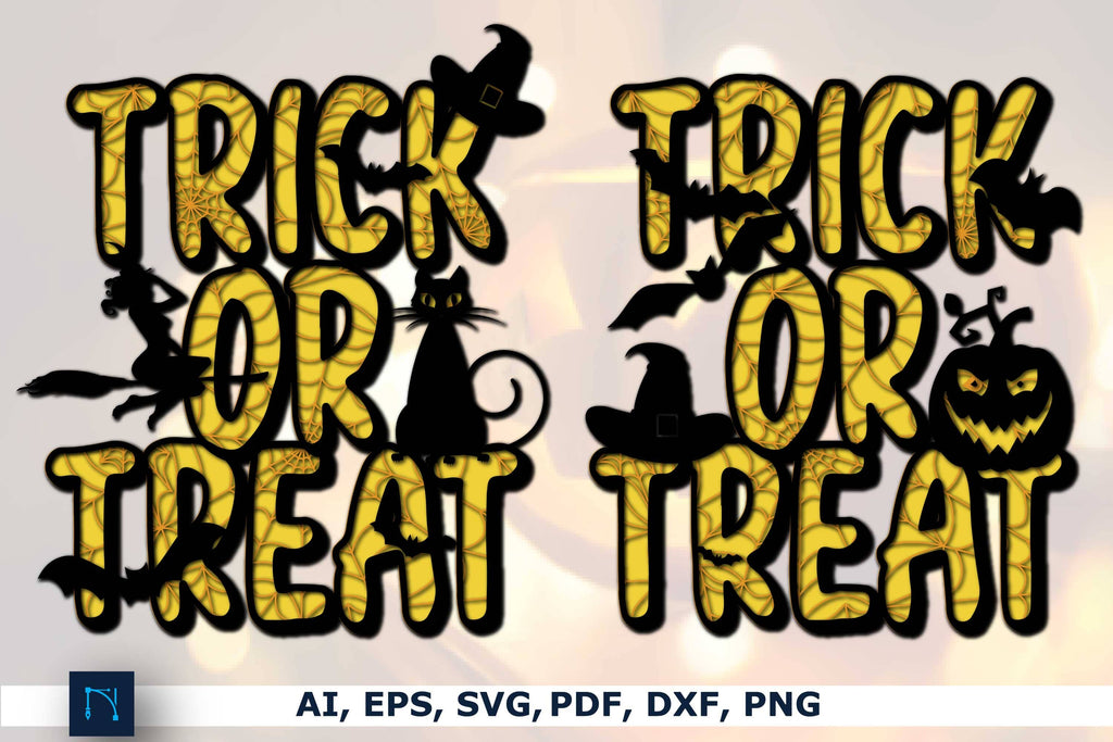 Trick or Treat Halloween 3D SVG Bundle - So Fontsy