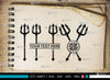 Trident Monogram, Trident Silhouette, Pitchfork Svg, Trident Neptune ...