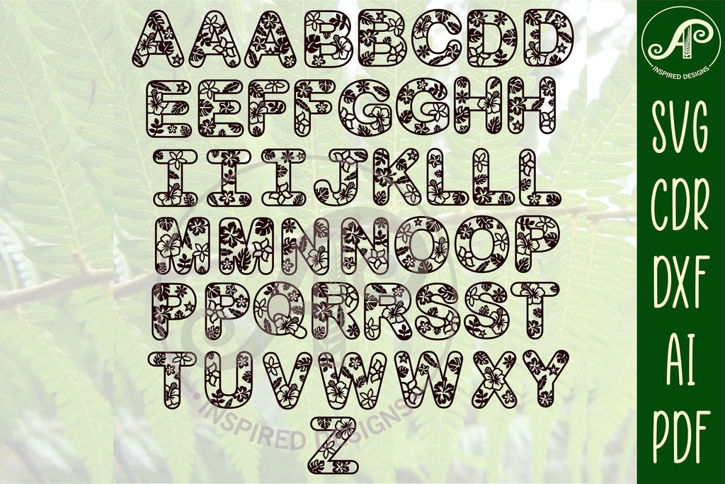 Tropical letters SVG files - So Fontsy