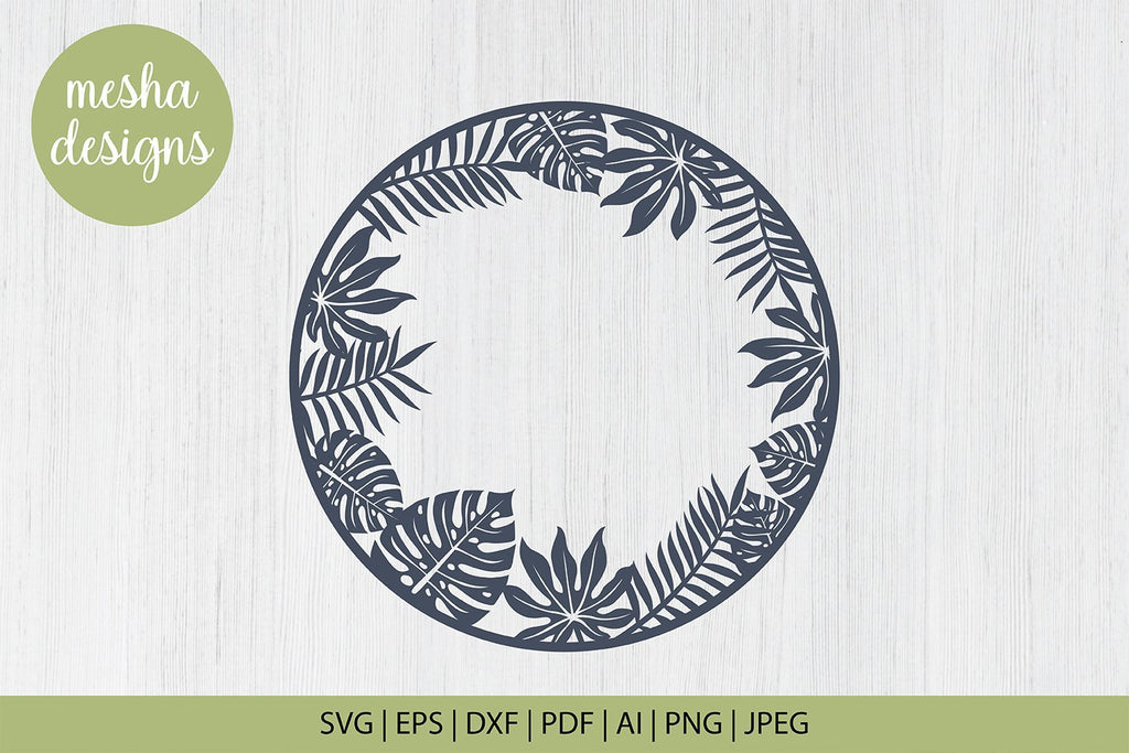 Tropical Frame svg cut file - So Fontsy