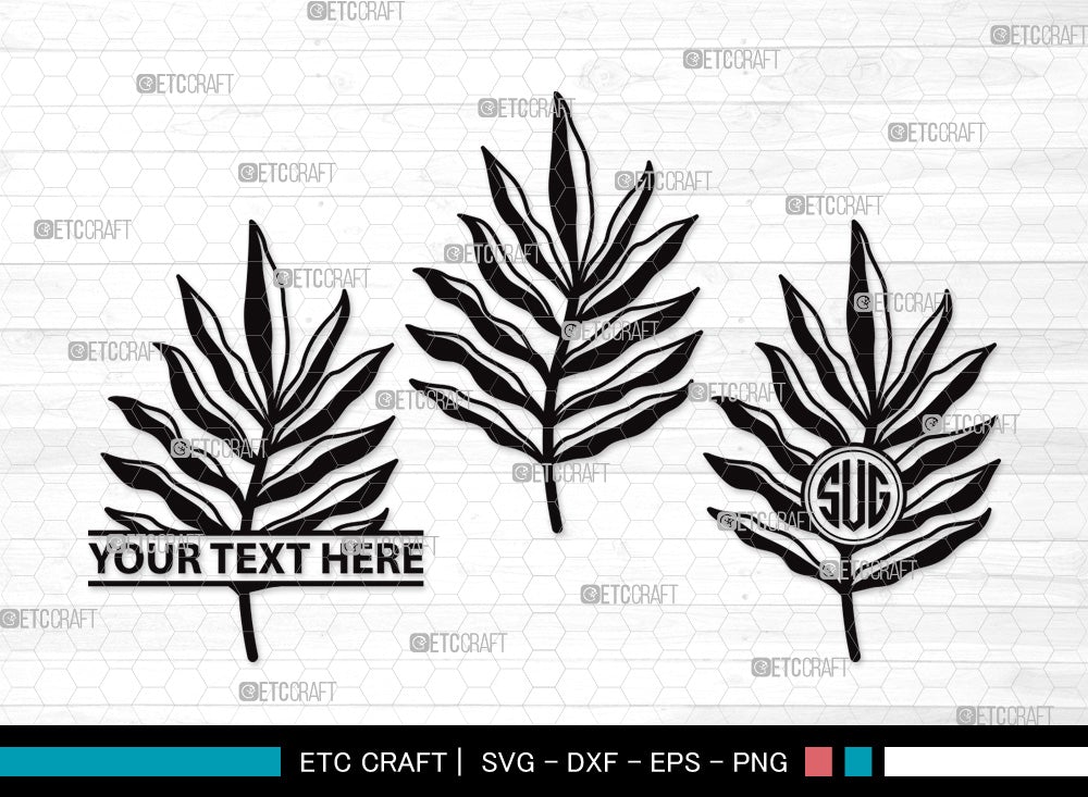 Tropical Leaf Monogram SVG | Tropical Leaves Svg | Monstera Leaf Svg ...