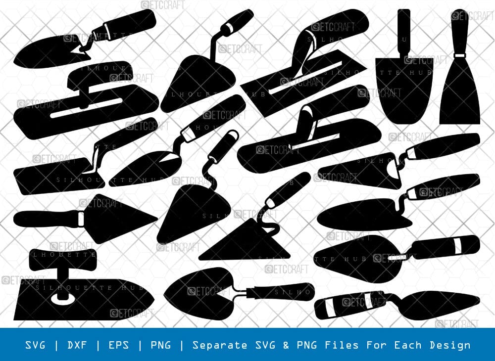 Trowel Silhouette, Trowel SVG, Bricklaying Trowel Svg, Cement Trowel ...