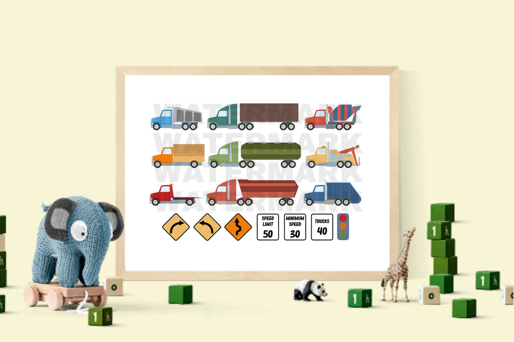 Truck Clipart Set, Transportation Bundle - So Fontsy