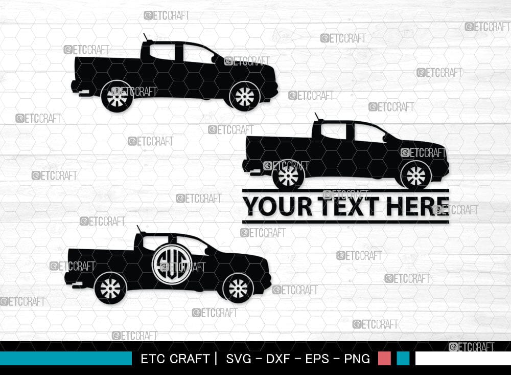 Truck Monogram, Truck Silhouette, Pickup Truck Svg, Container Svg, Semi ...