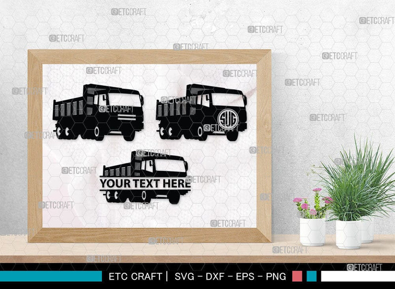 Truck Monogram, Truck Silhouette, Pickup Truck Svg, Container Svg, Semi ...