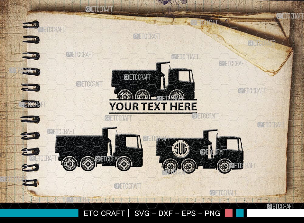 Truck Monogram, Truck Silhouette, Pickup Truck Svg, Container Svg, Semi ...