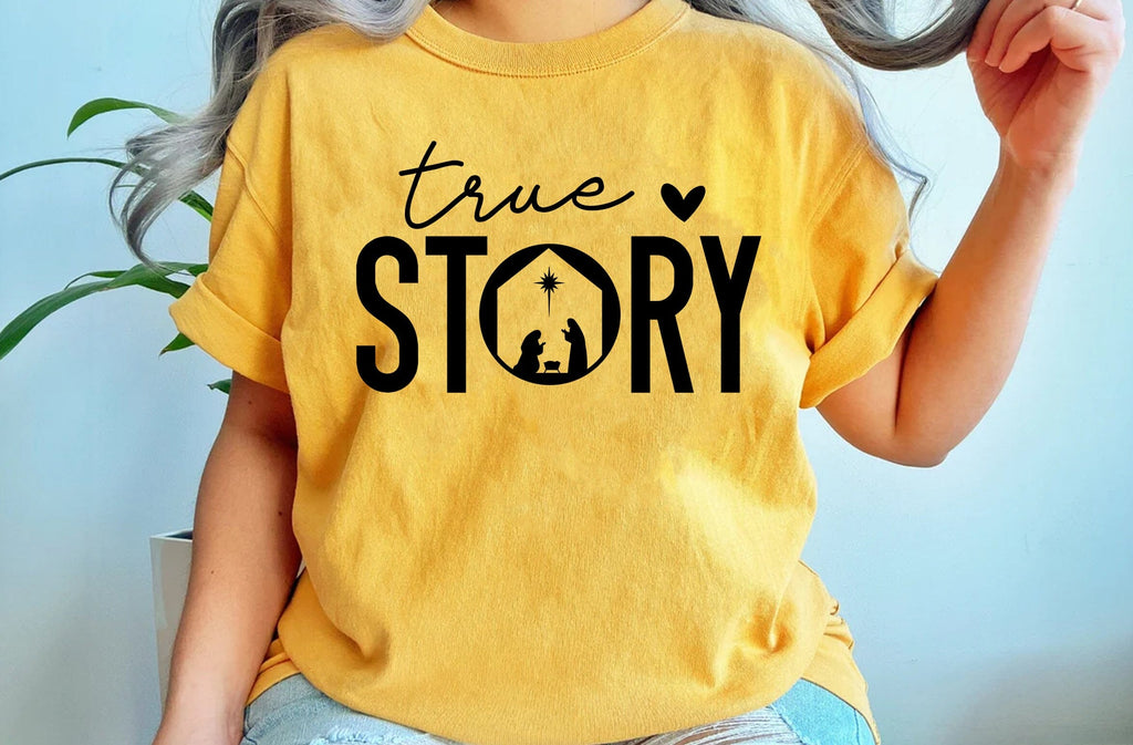 True Story SVG DXF, Nativity Scene Svg, Nativity svg, Jesus Birth Svg ...