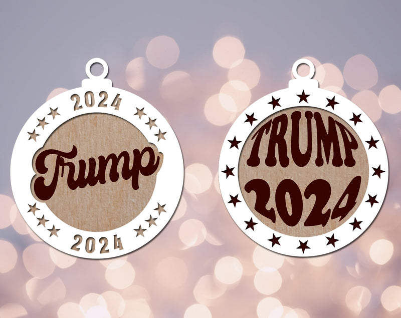 Trump 2024 Christmas Ornaments Laser SVG Bundle - 8 Designs - So Fontsy