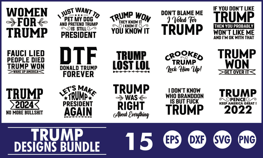 Trump SVG Designs Bundle - So Fontsy