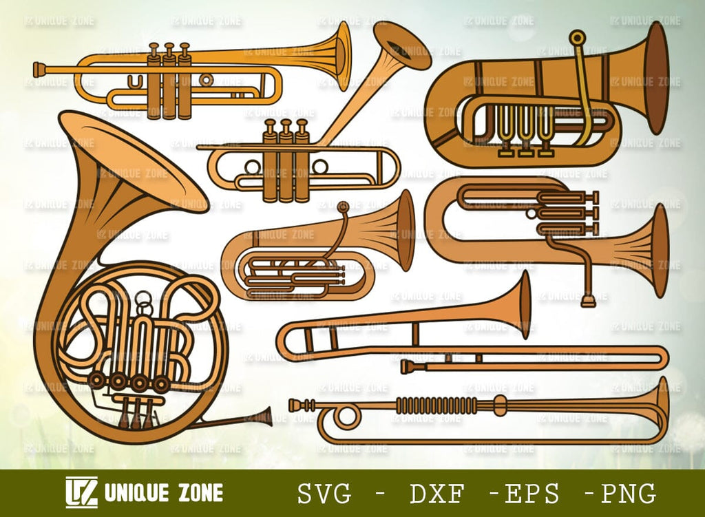 Trumpet SVG Bundle, Trumpet Clipart, Horn Trumpet Svg, French Horn Svg ...