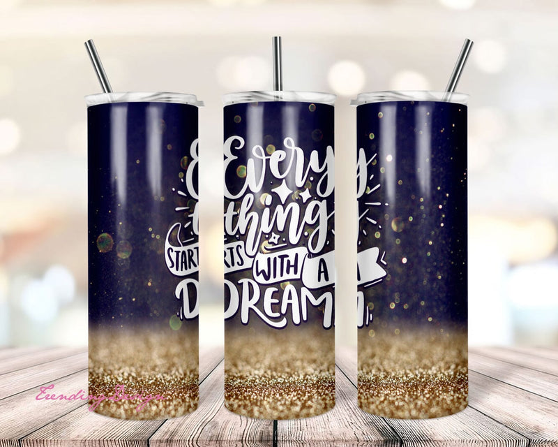 Tumbler Design Motivational Quote PNG Sublimation Tumbler 20oz Glitter ...
