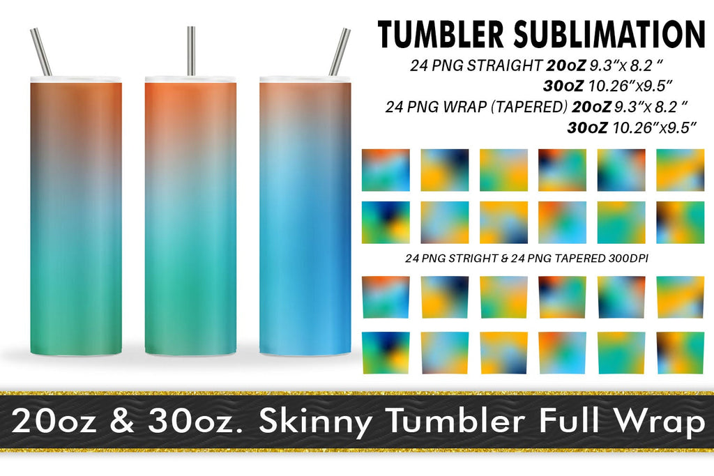 Tumbler Sublimation gradient color background - So Fontsy