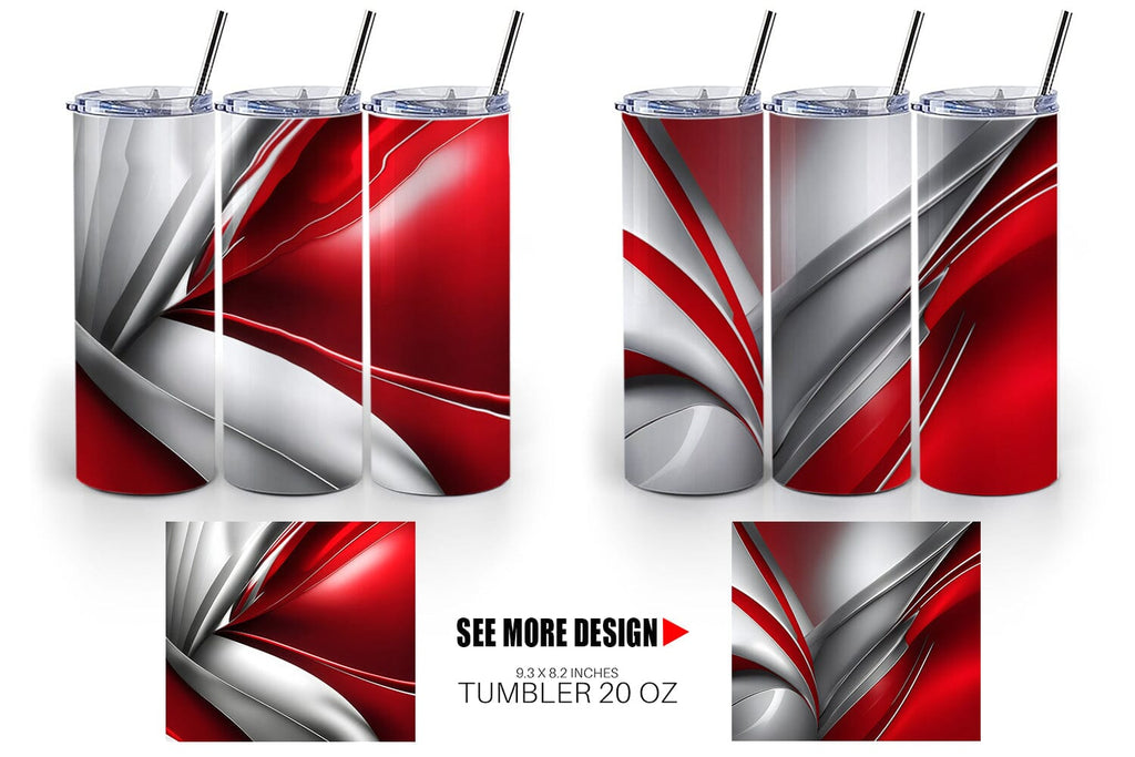 Tumbler Wrap Wave Red Silver - So Fontsy