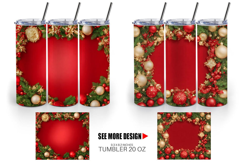 Tumbler Wrap Christmas Banner Background - So Fontsy