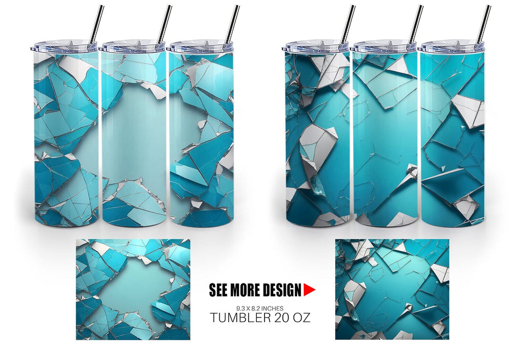 Tumbler Wrap Broken Glass Background - So Fontsy