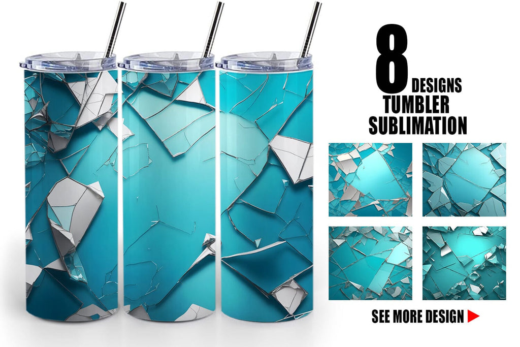 Tumbler Wrap Broken Glass Background - So Fontsy