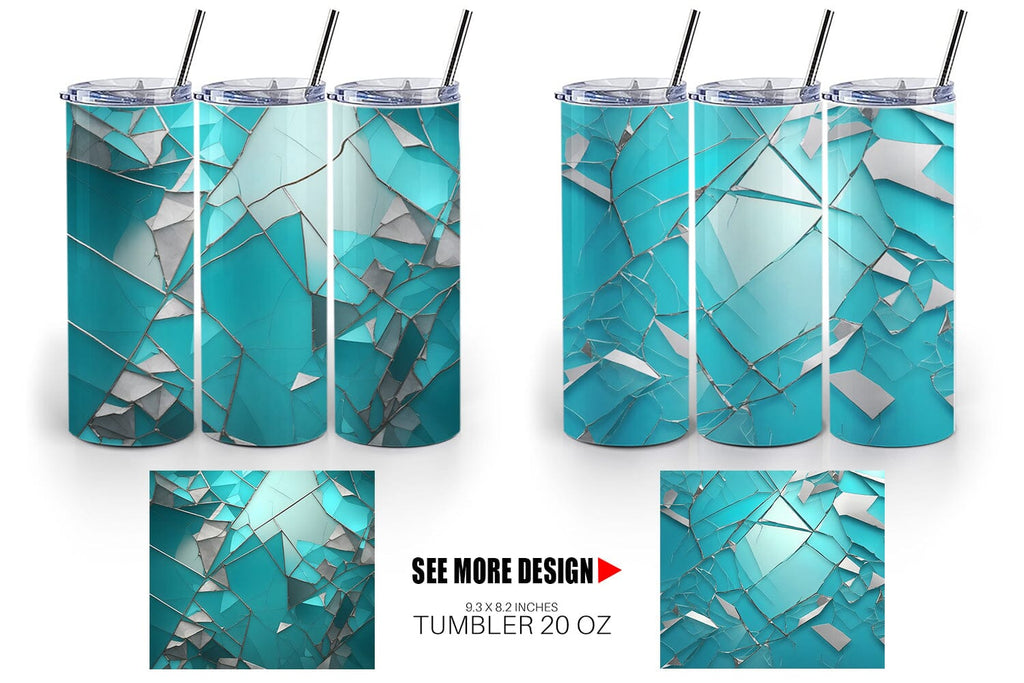 Tumbler Wrap Broken Glass Background - So Fontsy