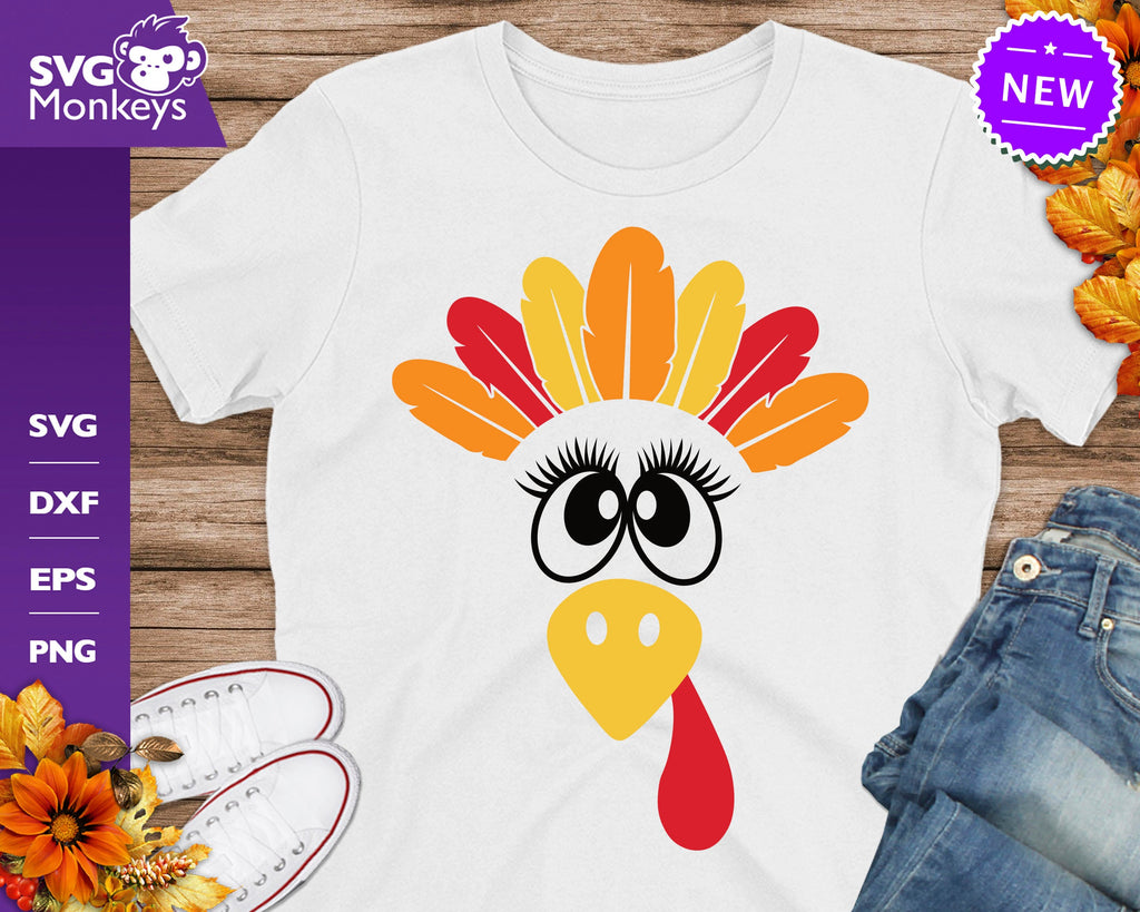 Turkey Faces Bundle Svg, Thanksgiving Turkey Faces Svg - So Fontsy