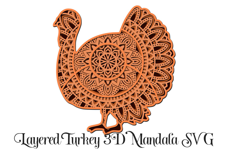Turkey Layered Mandala SVG File - 4 Layers - So Fontsy