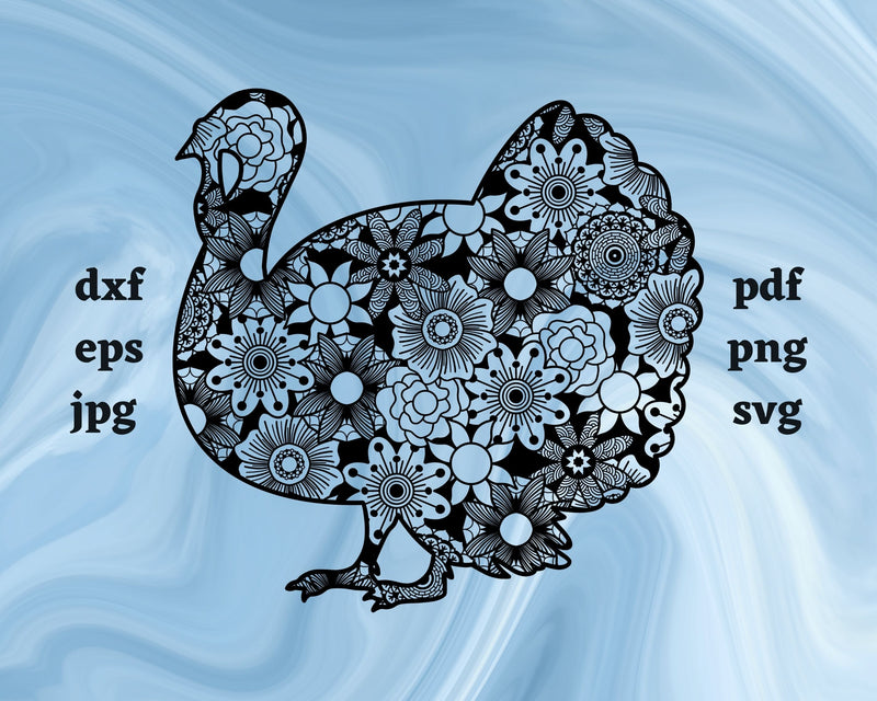 Turkey Mandala SVG Cut File - So Fontsy
