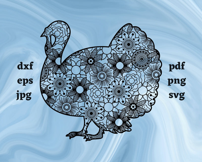 Turkey Mandala SVG Cut File - So Fontsy