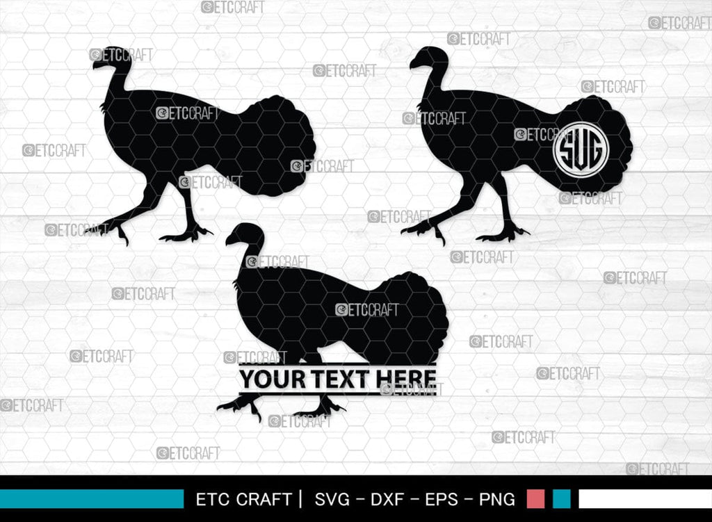 Turkey Monogram, Turkey Silhouette, Turkey SVG, Turkey Bird Svg ...