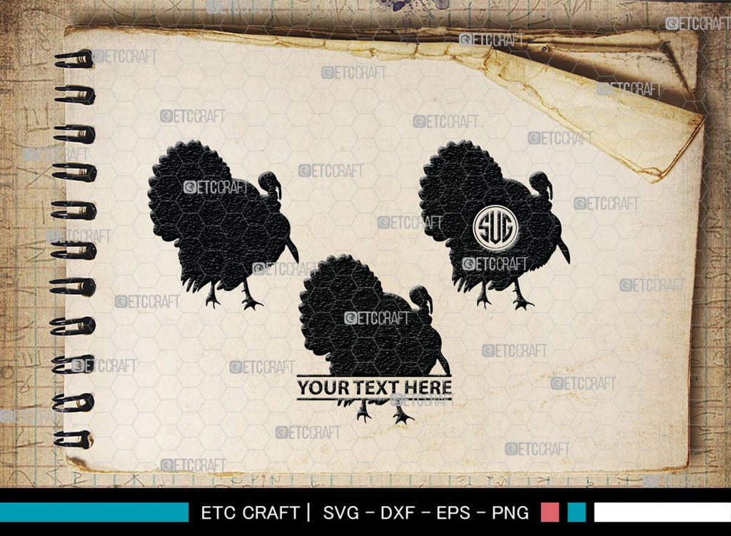 Turkey Monogram, Turkey Silhouette, Turkey SVG, Turkey Bird Svg, Chris ...