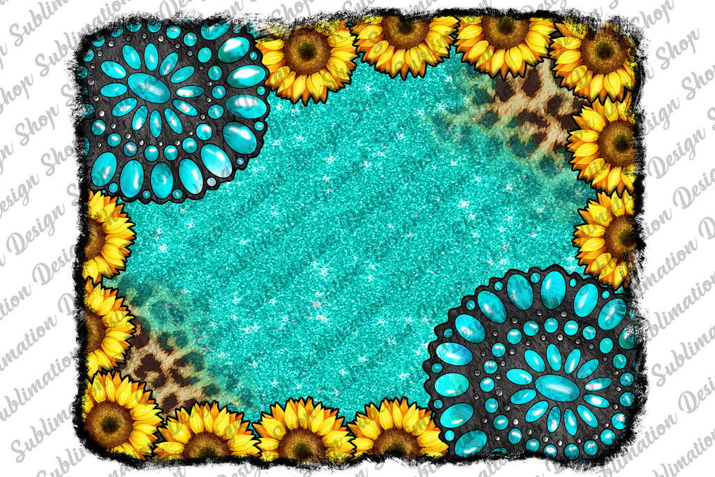 Turquoise Glitter Sunflowers Background Png, Sunflowers Png, Turquoise ...