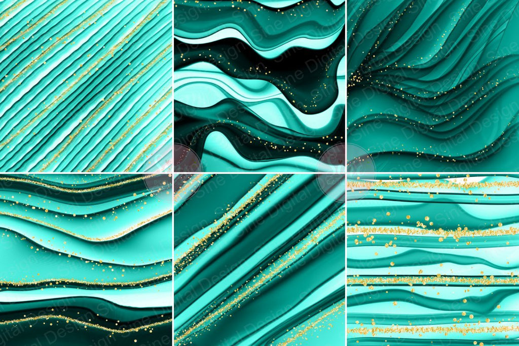Turquoise Ink Digital Papers Texture Backgrounds - So Fontsy