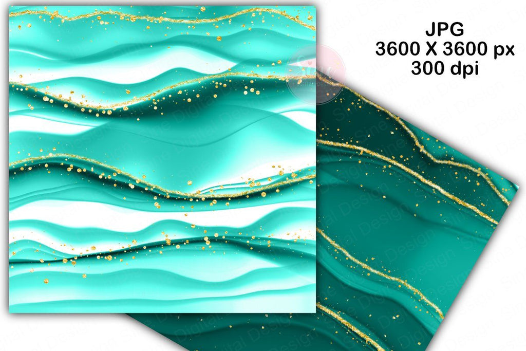 Turquoise Ink Digital Papers Texture Backgrounds - So Fontsy