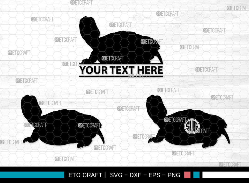 Turtles Monogram, Turtle Silhouette, Turtle SVG, Aquatic Turtle Svg ...