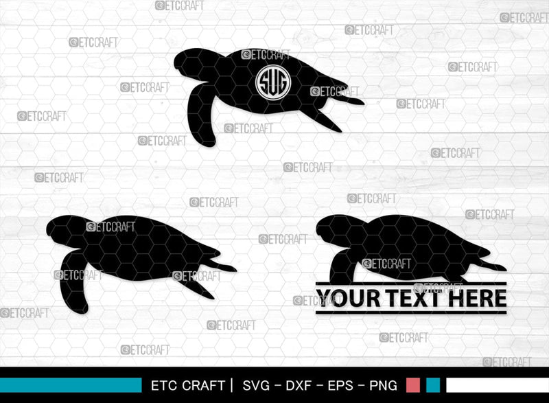 Turtles Monogram, Turtle Silhouette, Turtle SVG, Aquatic Turtle Svg ...