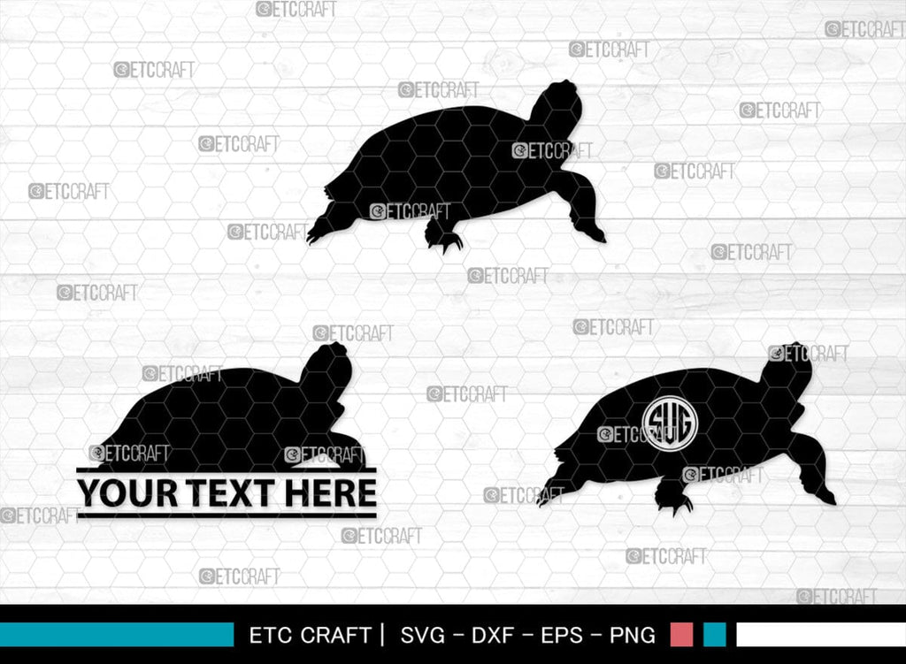 Turtles Monogram, Turtle Silhouette, Turtle SVG, Aquatic Turtle Svg ...