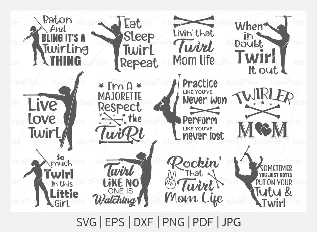 Twirlers bundle SVG File, Baton SVG, Twirlers Design, Love twirl, Live ...