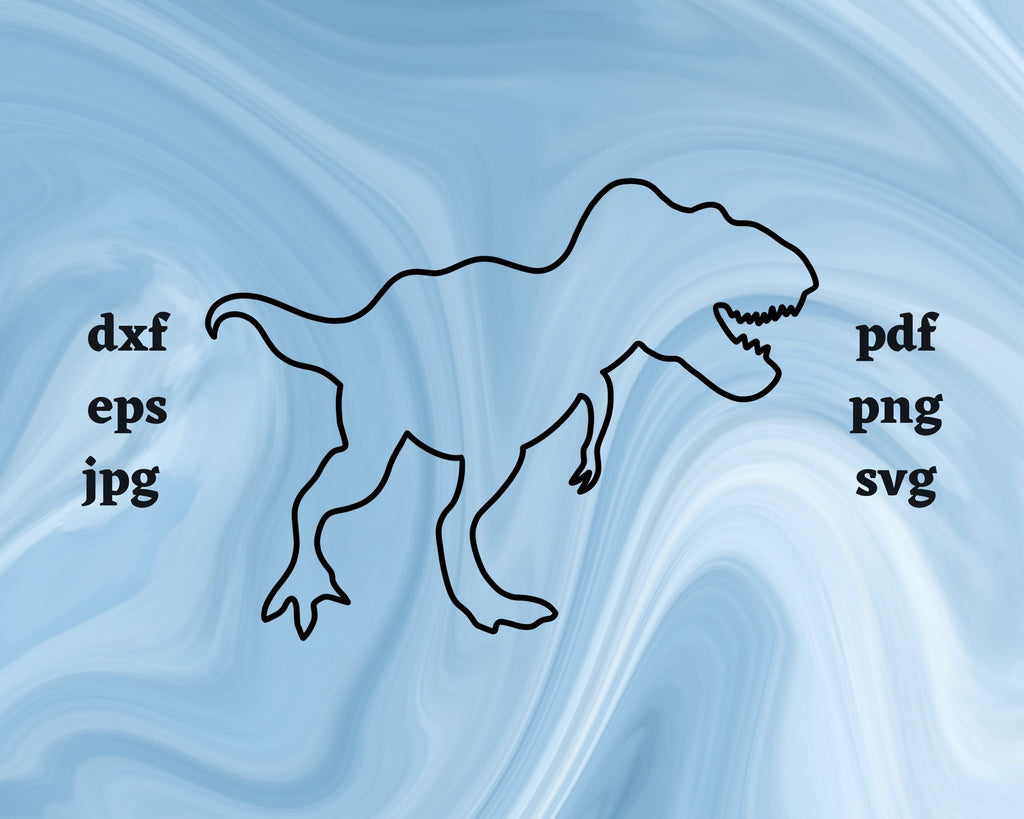 Tyrannosaurus Rex Outline SVG Cut File - So Fontsy