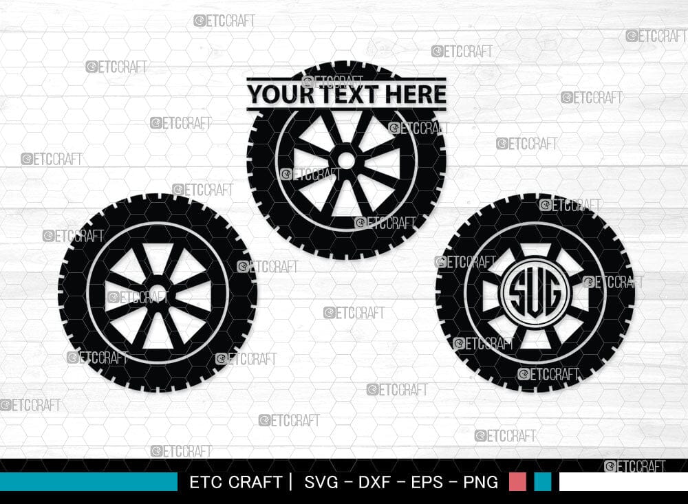 Tyre monogram, Tyre Silhouette, Tyre SVG Cut Files, Vehicle Tyre Svg ...