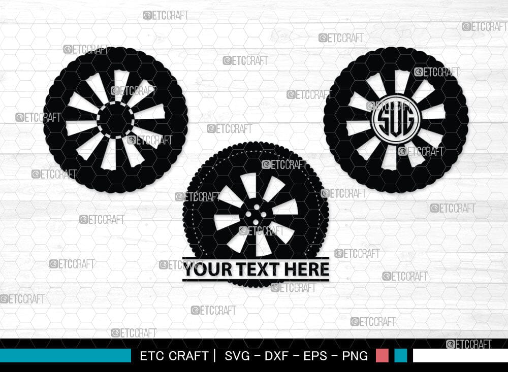 Tyre monogram, Tyre Silhouette, Tyre SVG Cut Files, Vehicle Tyre Svg ...