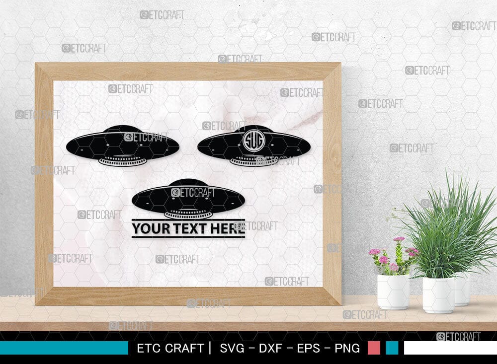 UFO Monogram, UFO Silhouette, UFO Svg, Alien Ship Svg, Flying Saucer ...