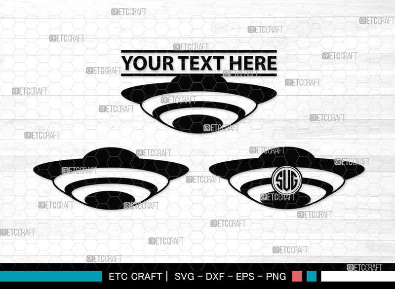 UFO Monogram, UFO Silhouette, UFO Svg, Alien Ship Svg, Flying Saucer ...