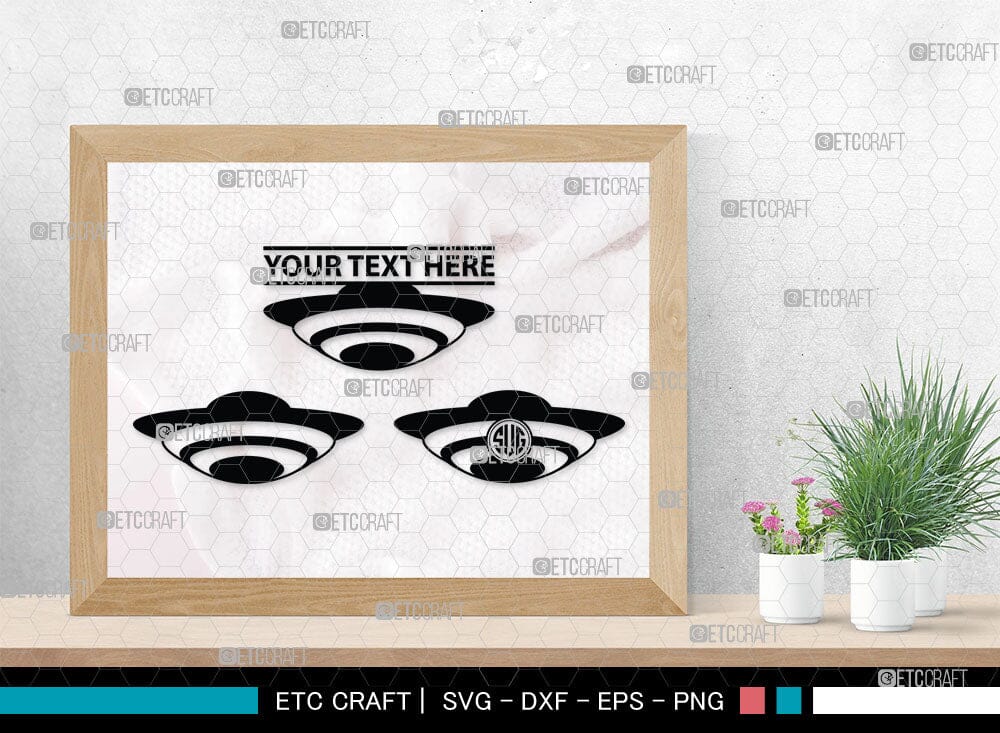 UFO Monogram, UFO Silhouette, UFO Svg, Alien Ship Svg, Flying Saucer ...