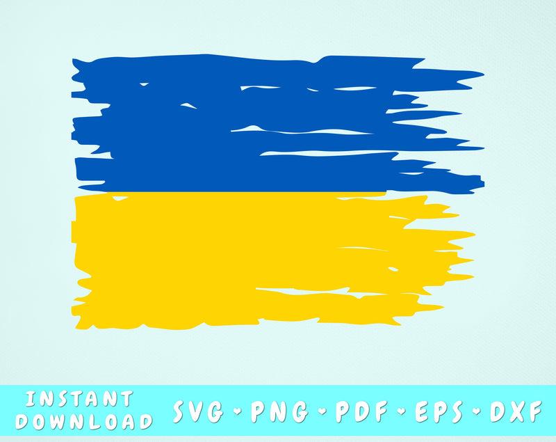 Ukrainian Distressed Flag SVG - So Fontsy