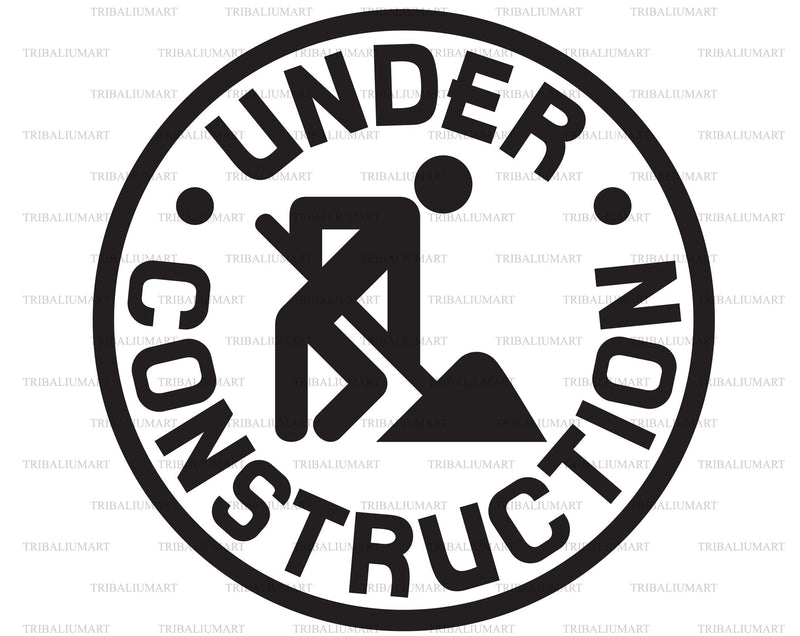 Under construction sign. Cut files for Cricut (eps, svg, pdf, png, dxf ...
